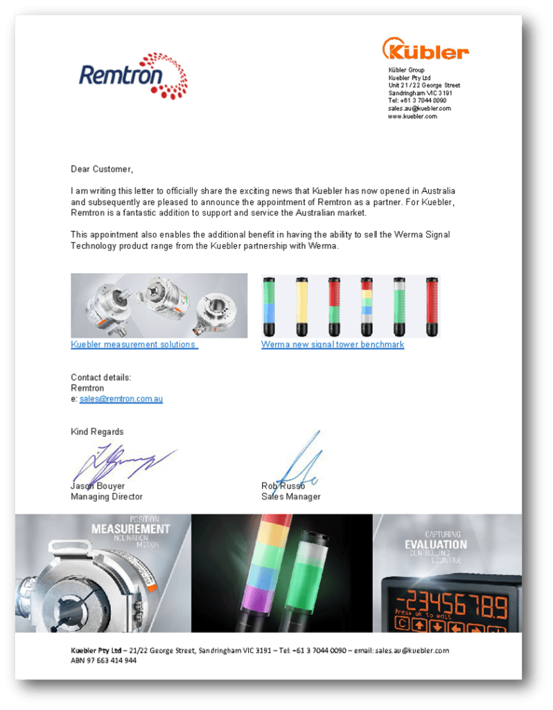 Remtron appointed Kuebler Partner – Remtron